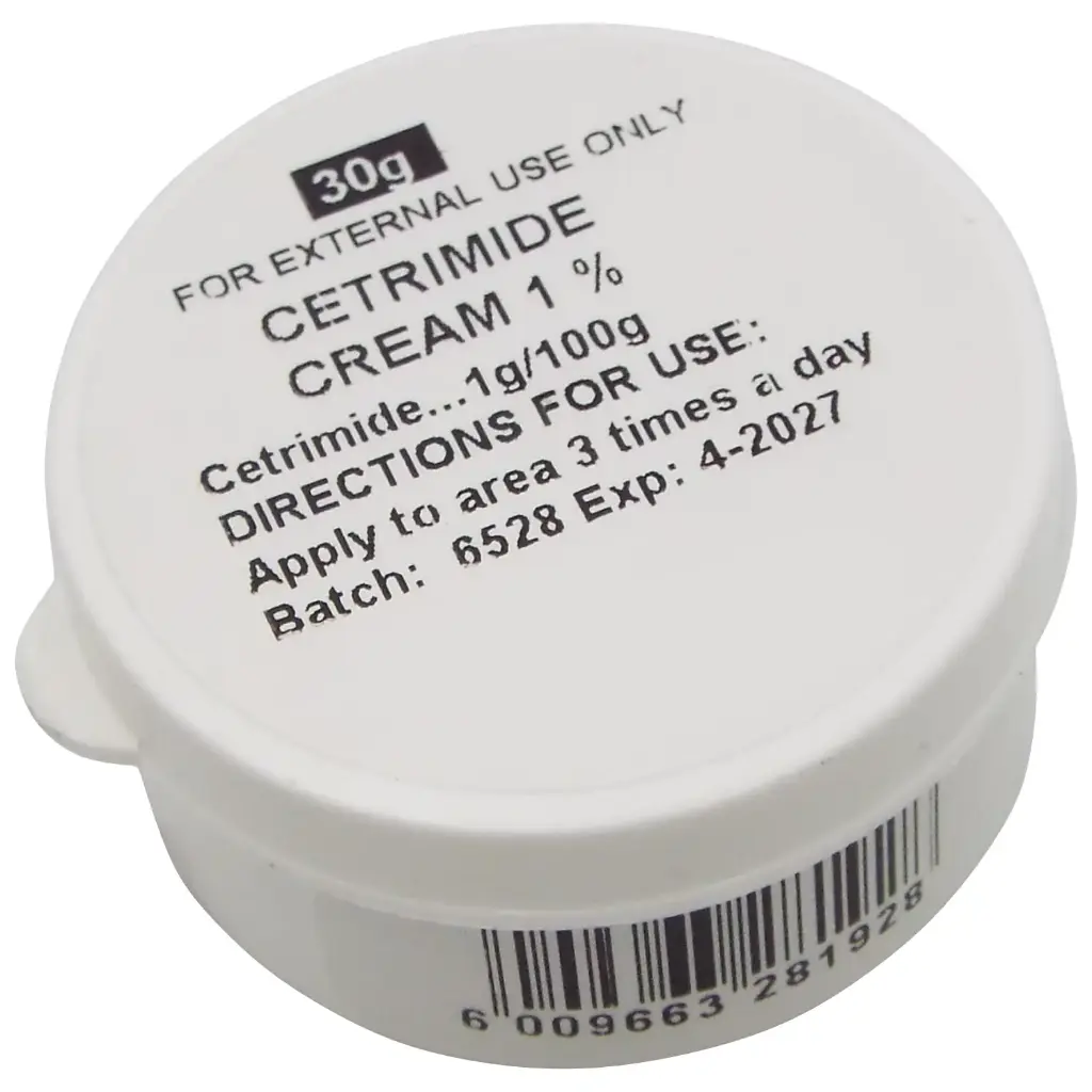 Cetrimide Antiseptic Cream – 30g Tub for Wound Care